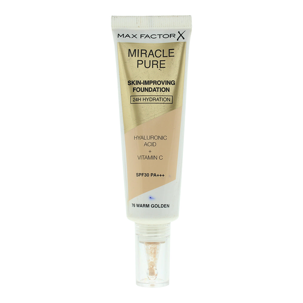 Max Factor Miracle Pure Skin Improving 24H Hydration 76 Warm Golden Fo ...