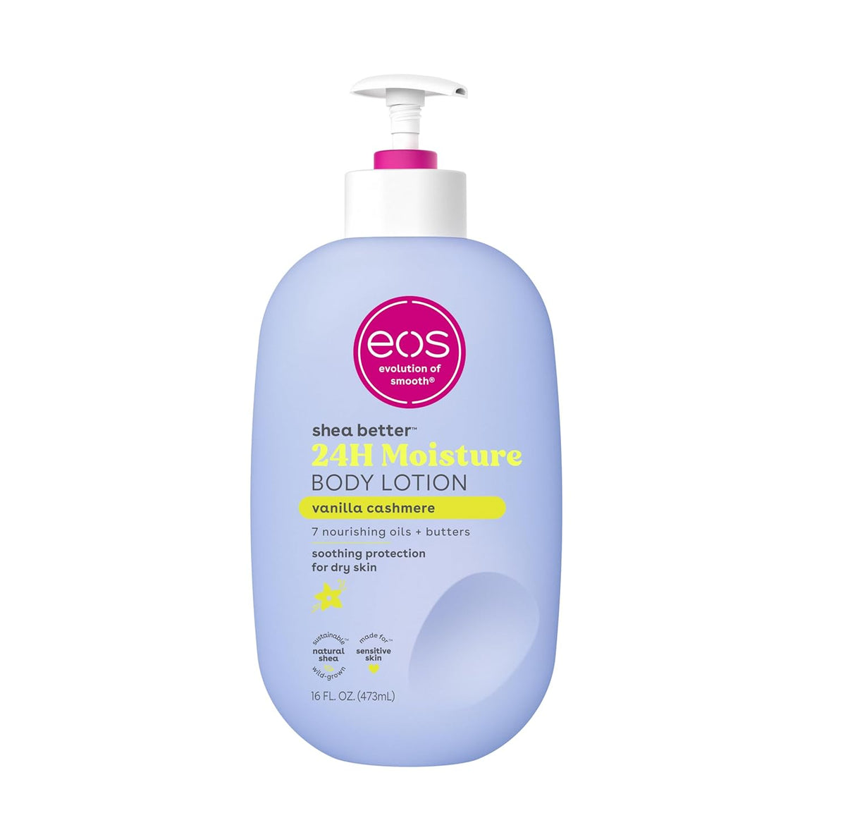 EOS Vanilla Cashmere Shea Better Body Lotion 24-Hour Moisture Skin Car ...