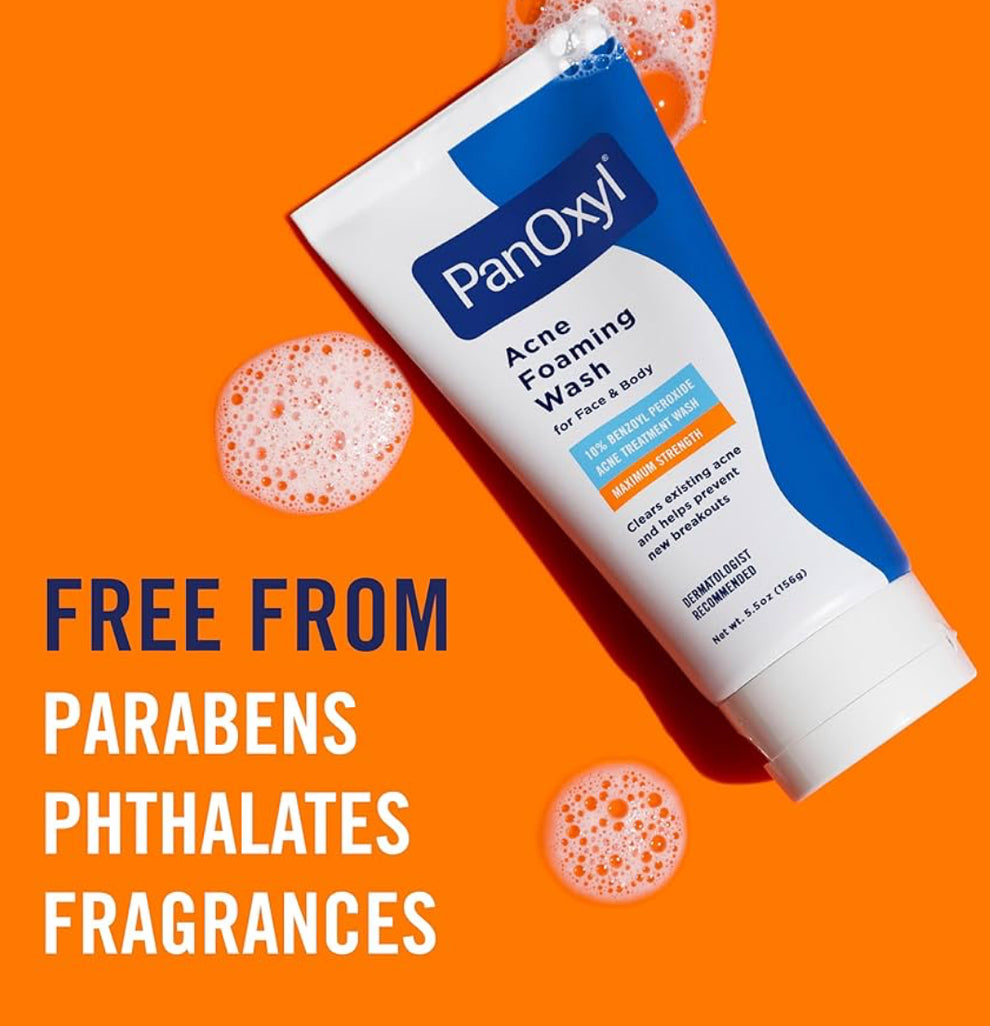 PanOxyl Acne Foaming Wash 10% Benzoyl Peroxide Maximum Strength ...